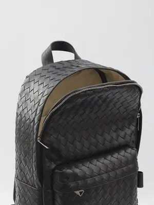 Bottega Veneta Intrecciato Leather Backpack - Black