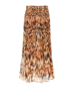 Isabel Marant Étoile Rolande Abstract Print Maxi Skirt - Orange