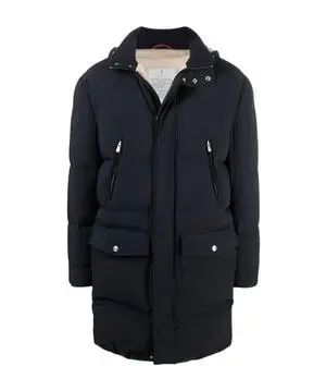 Brunello Cucinelli Mid-length Padded Down Jacket - Black