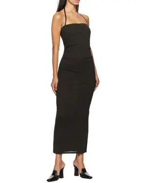 Nanushka Ruched Halterneck Midi Dress
