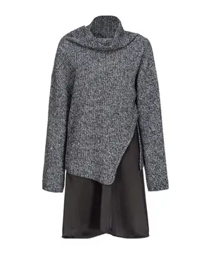 Pinko High-neck Layered Knitted Dress - Black