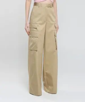 Versace High-waisted Wide-leg Cargo Trousers - Nude