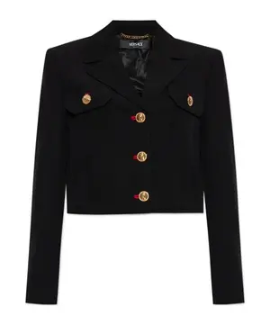 Versace Cropped Button-up Blazer