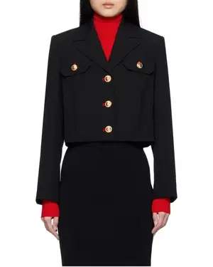 Versace Cropped Button-up Blazer