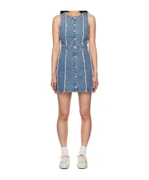RE/DONE Frayed Denim Minidress