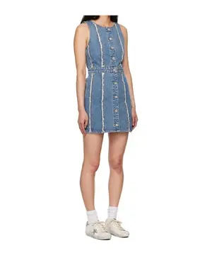 RE/DONE Frayed Denim Minidress