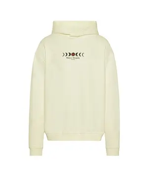 MAISON MARGIELA Logo Printed Long-sleeved Hoodie - White