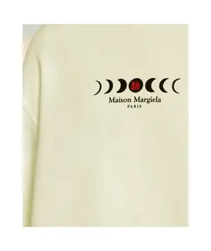 MAISON MARGIELA Logo Printed Long-sleeved Hoodie - White