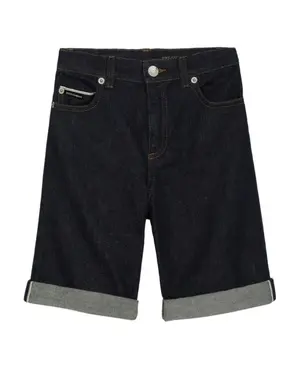 Dolce & Gabbana Logo Patch Denim Bermuda Shorts