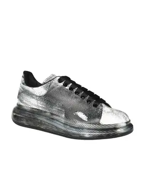 Alexander McQueen Oversized Pixel-print Sneakers - Gray