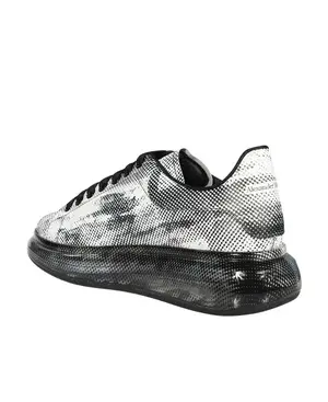 Alexander McQueen Oversized Pixel-print Sneakers - Gray