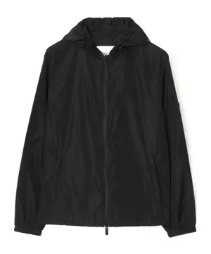Burberry Zip-up Hooded Jacket With Ekd Print - Black