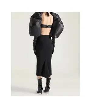 Givenchy Midi Kickback Skirt In Wool