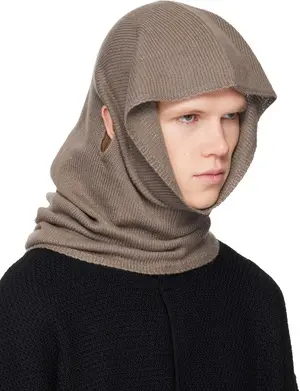 Issey Miyake Ribbed Knit Balaclava