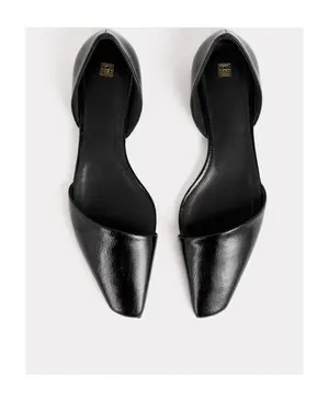 TOTEME Asymmetric D'orsay Leather Ballerina Flats