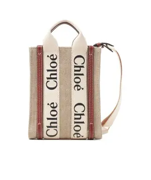 Chloé Woody Mini Tote Bag - Nude