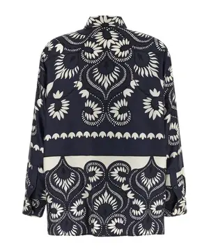 Max Mara Printed Silk Shirt - Blue
