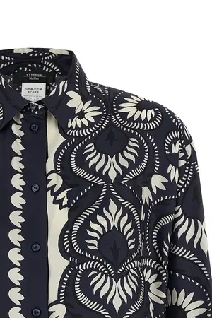 Max Mara Printed Silk Shirt - Blue