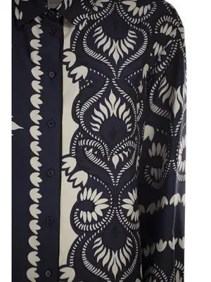 Max Mara Printed Silk Shirt - Blue