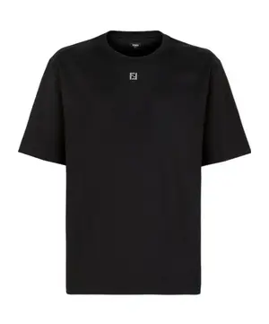 Fendi Ff Plaque Crewneck T-shirt - Black