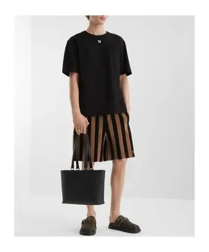 Fendi Ff Plaque Crewneck T-shirt - Black
