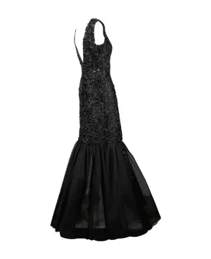 Alberta Ferretti Sleeveless Tulle Panelled Maxi Dress