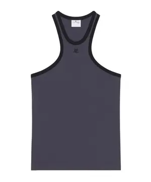 COURREGES Logo Embroidered Racerback Tank Top