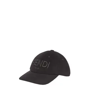 Fendi Logo Embroidered Baseball Cap - Black