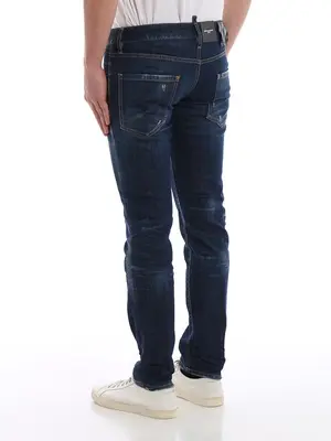 Dsquared2 Faded Stretch Denim Five-pocket Jeans - Black