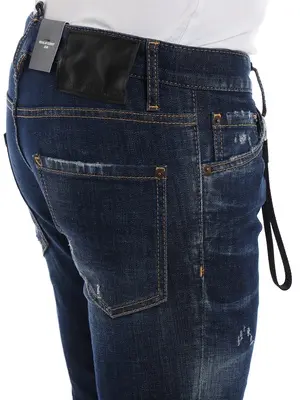Dsquared2 Faded Stretch Denim Five-pocket Jeans - Black