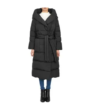 MOORER Long-sleeved Hooded Down Jacket With Waist Straps