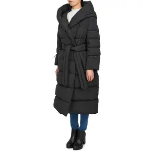 MOORER Long-sleeved Hooded Down Jacket With Waist Straps