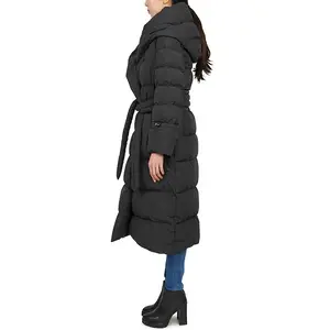 MOORER Long-sleeved Hooded Down Jacket With Waist Straps