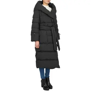 MOORER Long-sleeved Hooded Down Jacket With Waist Straps