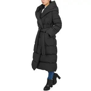 MOORER Long-sleeved Hooded Down Jacket With Waist Straps