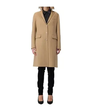 Emporio Armani Classic Lapel Long-sleeved Coat - Nude