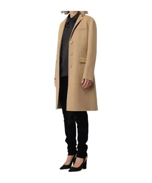 Emporio Armani Classic Lapel Long-sleeved Coat - Nude