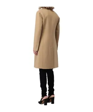 Emporio Armani Classic Lapel Long-sleeved Coat - Nude