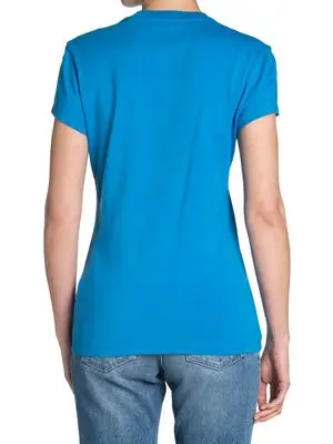 Off-White Logo Detailed Crewneck T-shirt - Blue