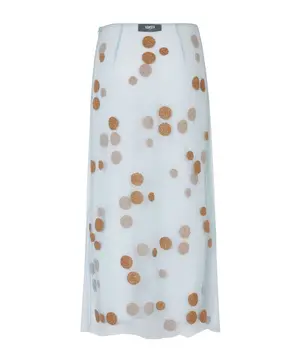 Fendi Polka Dot Embellished Tulle Midi Skirt - Light Blue