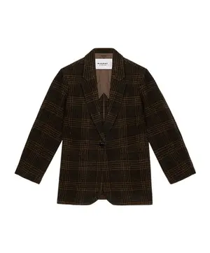 Isabel Marant Étoile Checked Double-breasted Blazer - Khaki