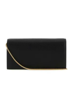 FERRAGAMO Gancini Plaque Leather Clutch Bag