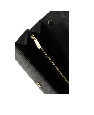 FERRAGAMO Gancini Plaque Leather Clutch Bag