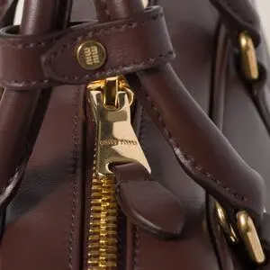 Miu Miu Arcadie Leather Top Handle Bag - Heather