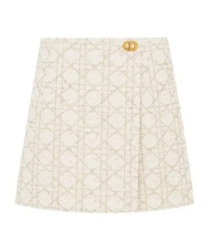 Dior Macrocannage Skirt - White/gold
