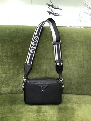 Prada Logo Zip-up Shoulder Bag