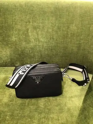 Prada Logo Zip-up Shoulder Bag