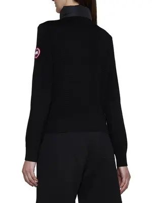 Canada Goose Padded Cardigan With Logo Patch - Black