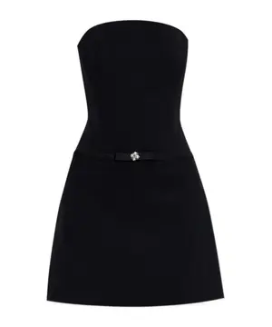 Versace Strapless Mini Dress With Embellished Bow Detail