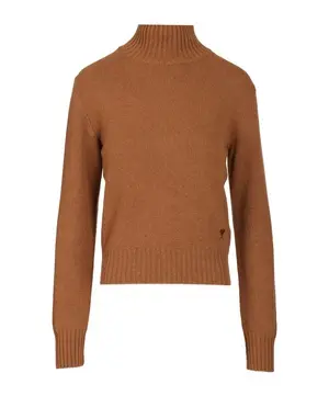 AMI Paris Turtleneck Sweater With Logo Detail